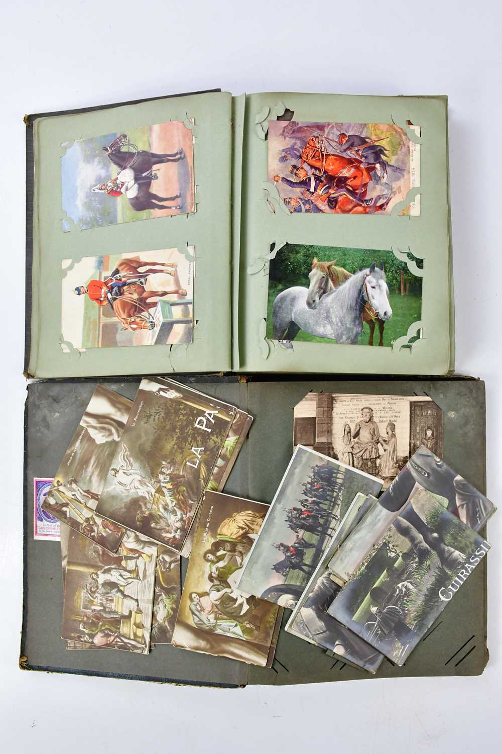 Lot 1610 - Two postcard albums containing examples