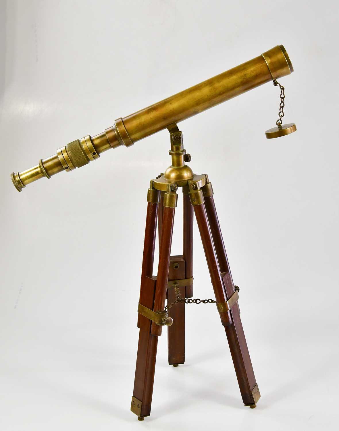 Lot 2243 - A modern brass telescope on stand, length