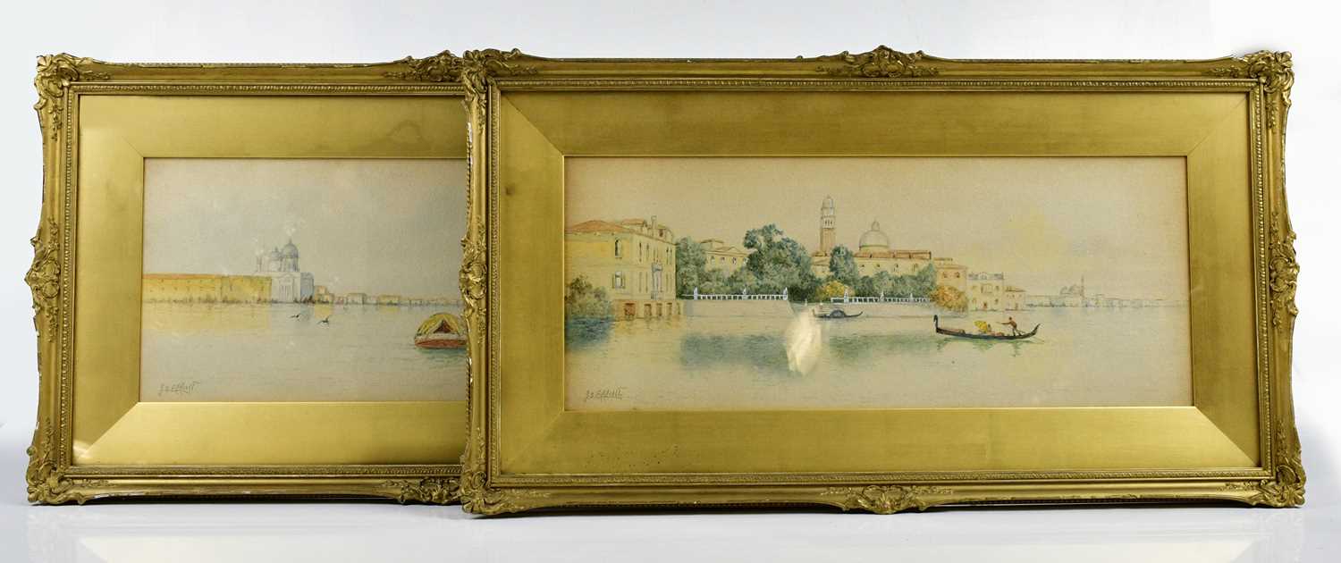 Lot 330 - J S ELLIOTT; pair of watercolours, Venetian