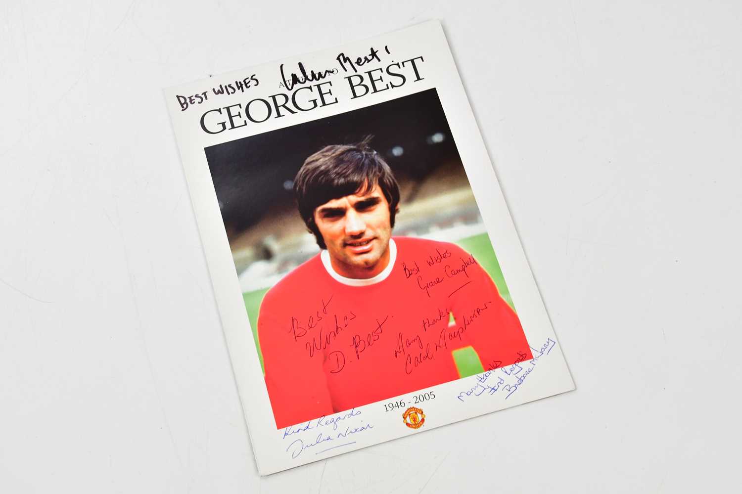 Lot 1244 - A George Best memorial service dinner menu,