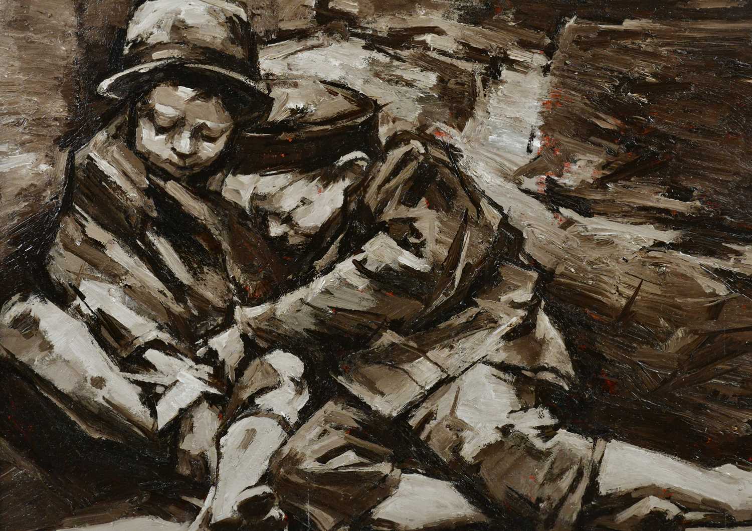 Lot 189 - JOHN MCCOMBS (born 1943); oil on board,