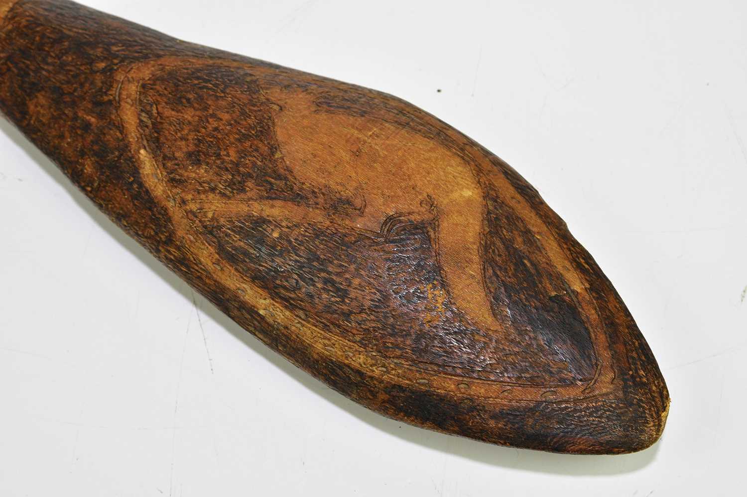 Lot 1578 - An unusual tribal club with carved
