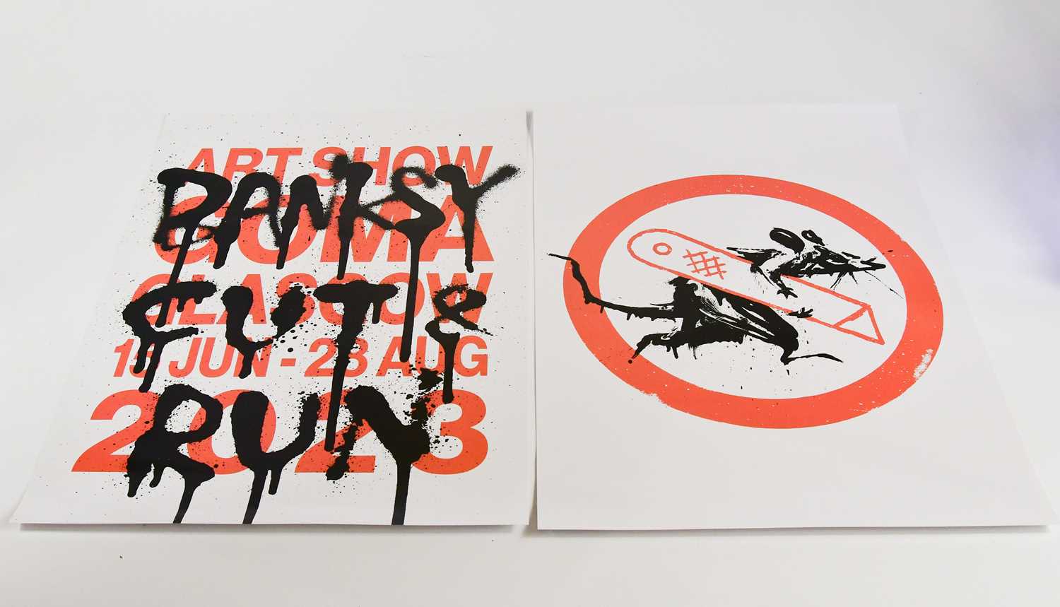Lot 31 - BANKSY; CUT & RUN exhibition posters (set of