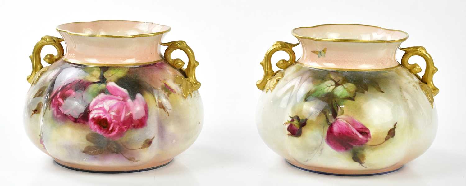 Lot 2029 - JOSEPH HADLEY, ROYAL WORCESTER; two twin