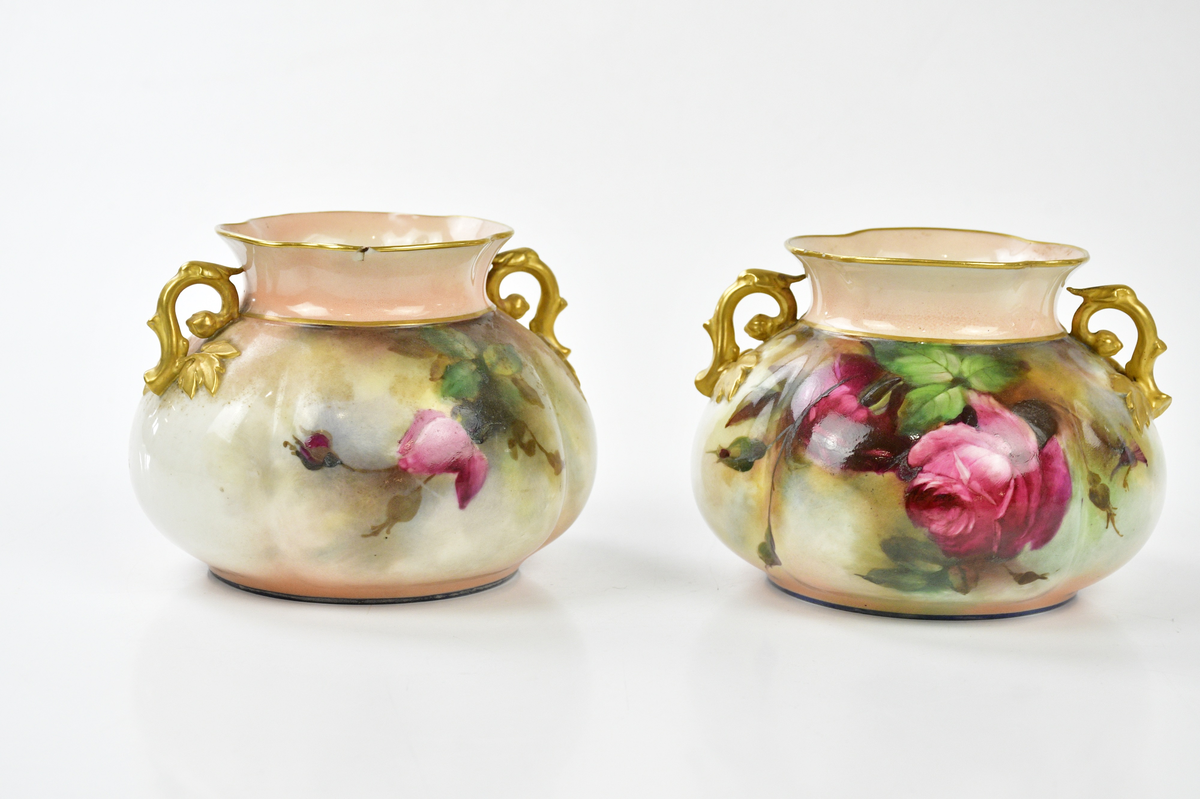Lot 5419 - JOSEPH HADLEY, ROYAL WORCESTER; two twin