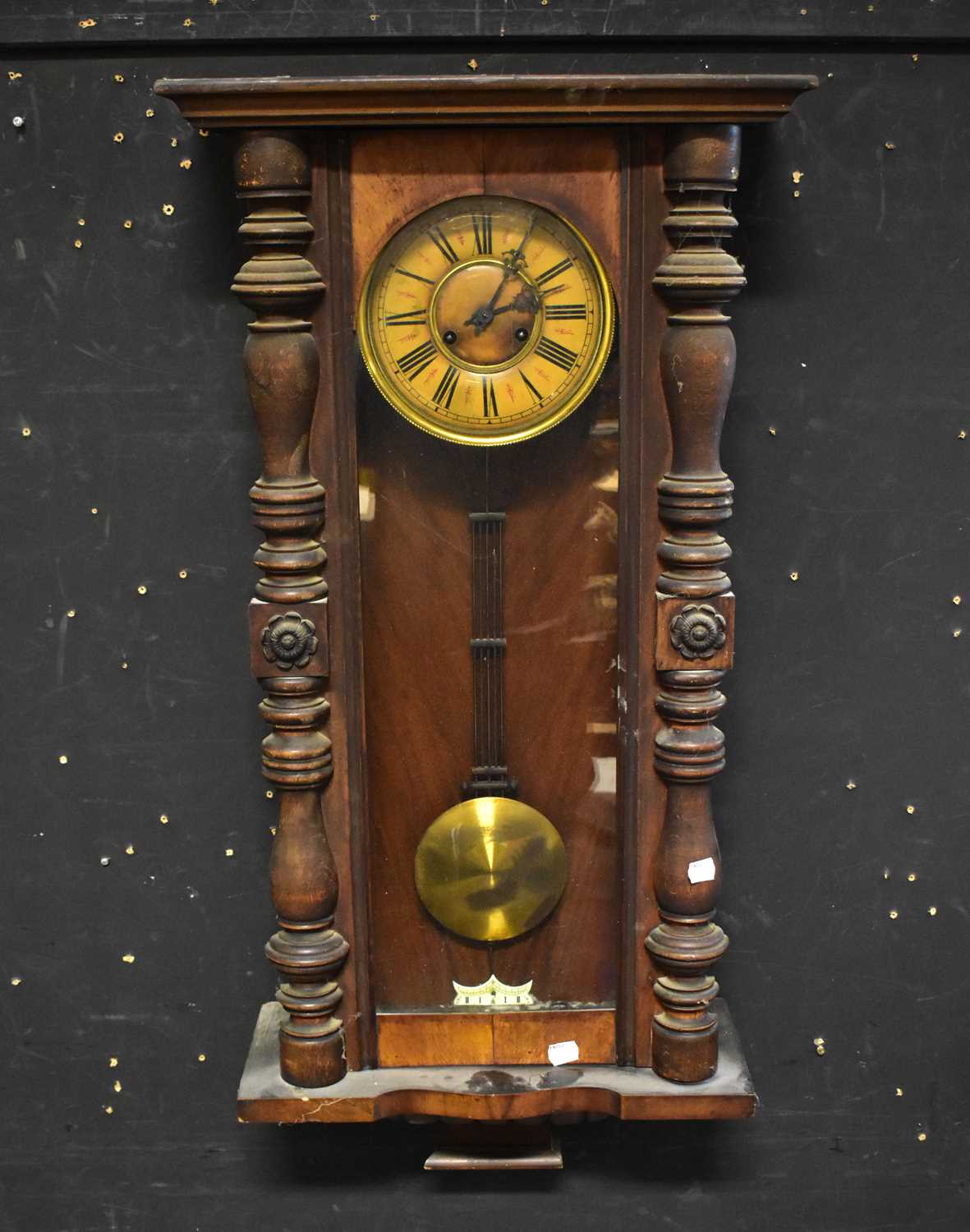 Lot 106 - A late 19th century wall clock