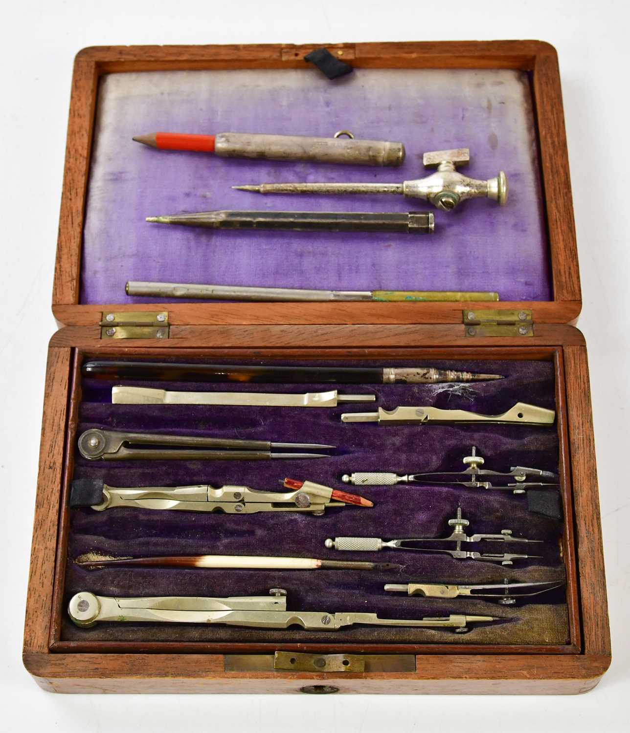 Lot 2245 - A cased set of drawing instruments to