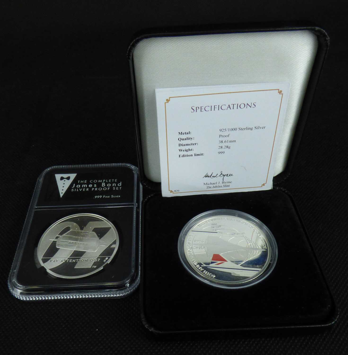 Lot 825 - Two commemorative fine silver proof coins