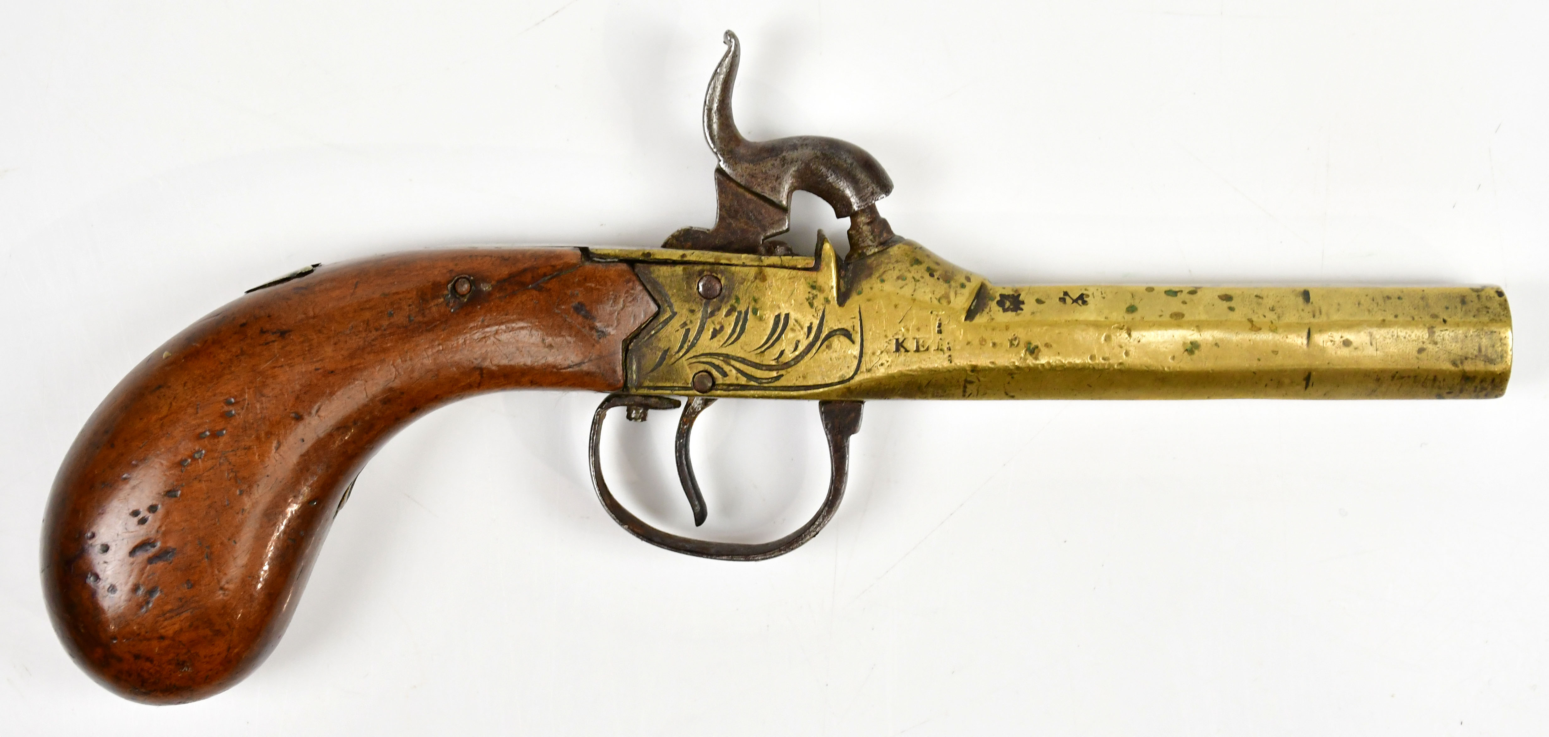 Lot 613 - A 19th century percussion cap pistol with