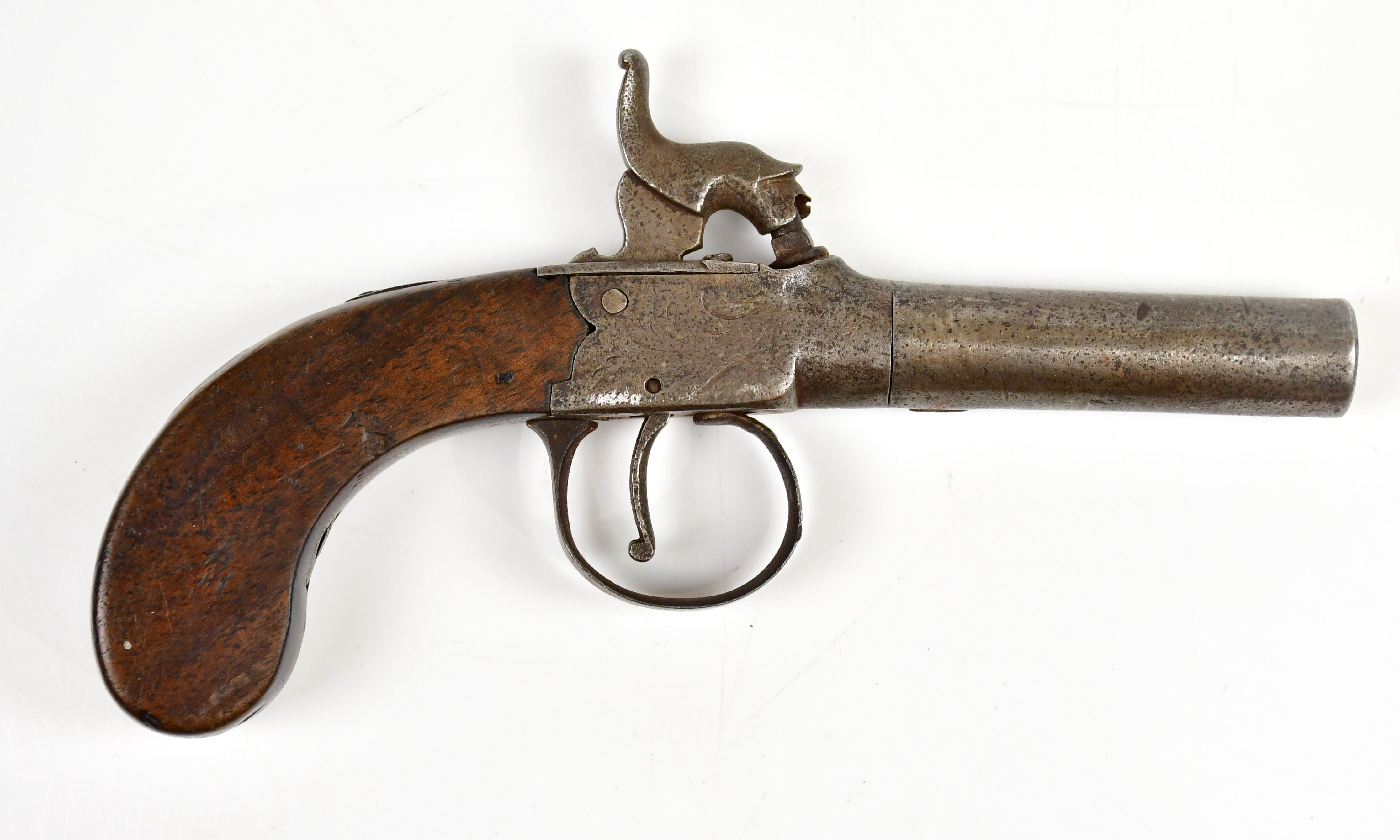 Lot 614 - A 19th century percussion cap pistol,