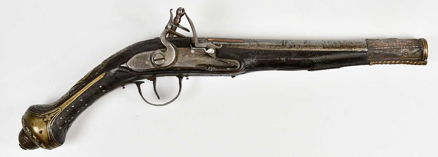 Lot 596 - A 19th century Turkish pistol with white