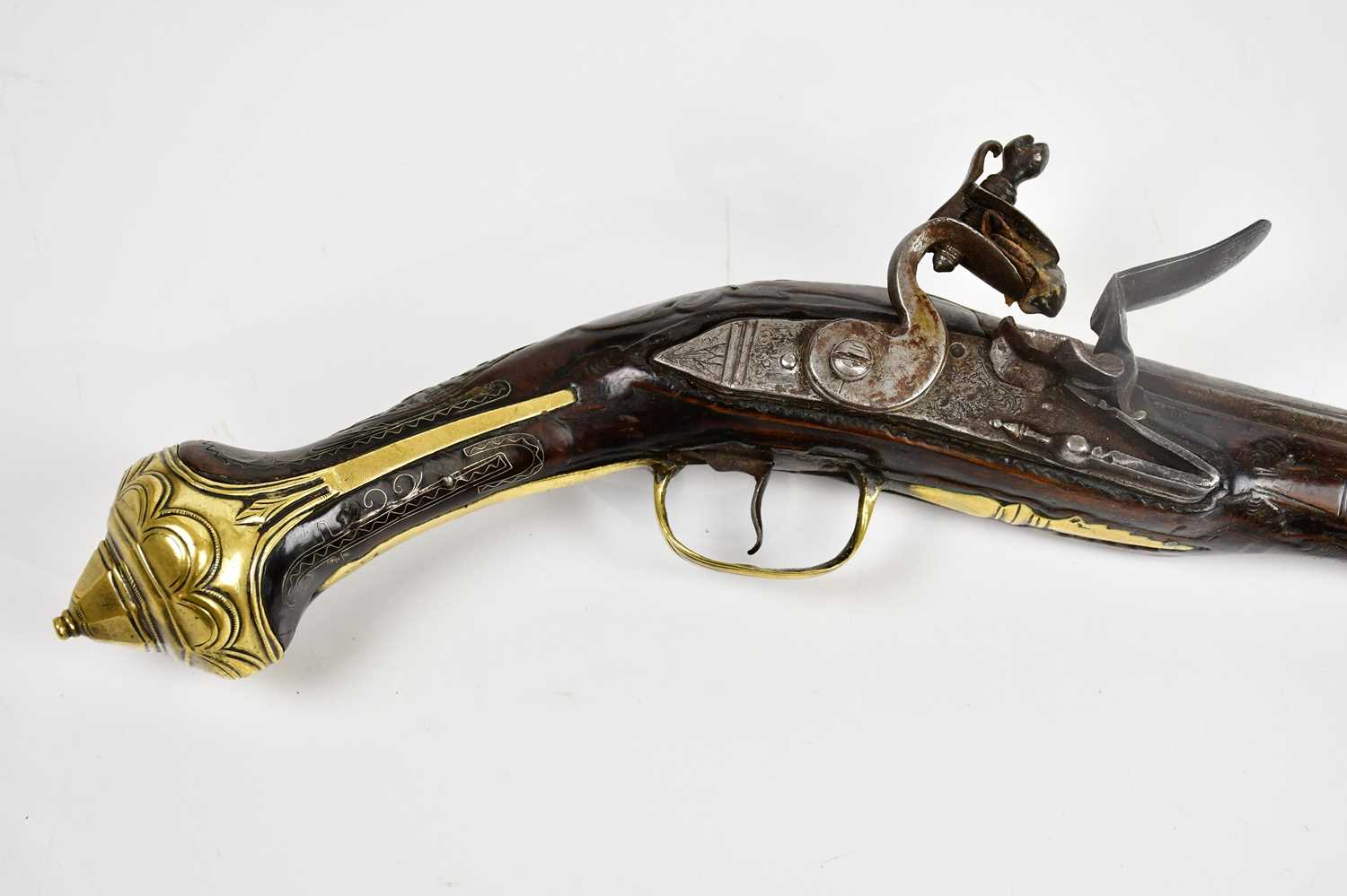 Lot 597 - A 19th century Turkish percussion cap pistol