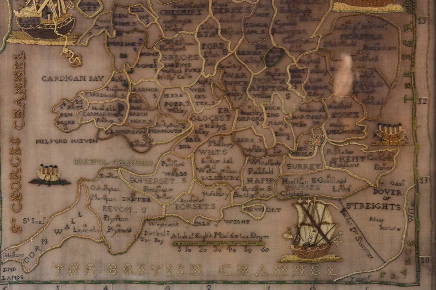 Lot 1480 - An early 19th century needlework map