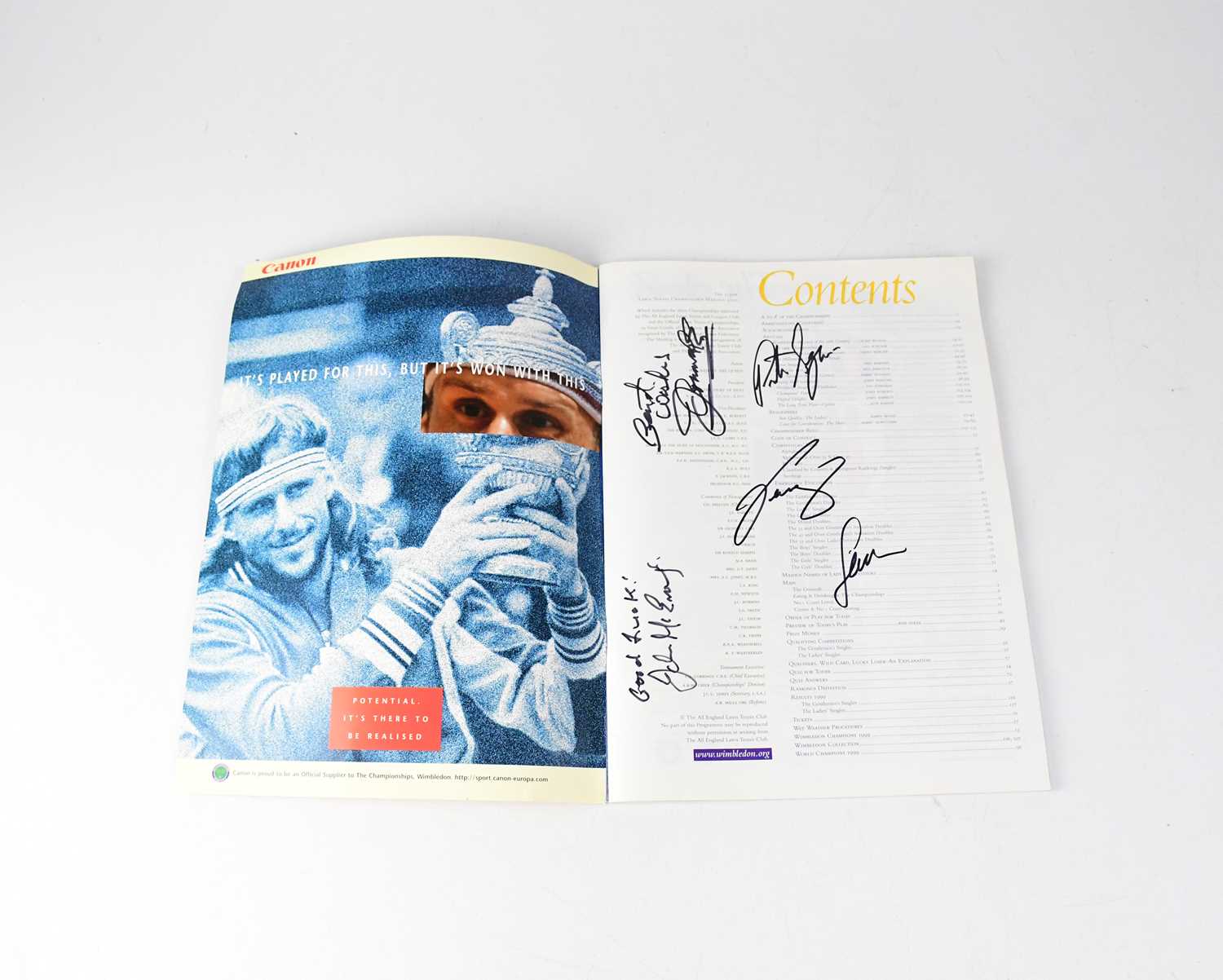Lot 416 - WIMBLEDON 2000; an official programme signed