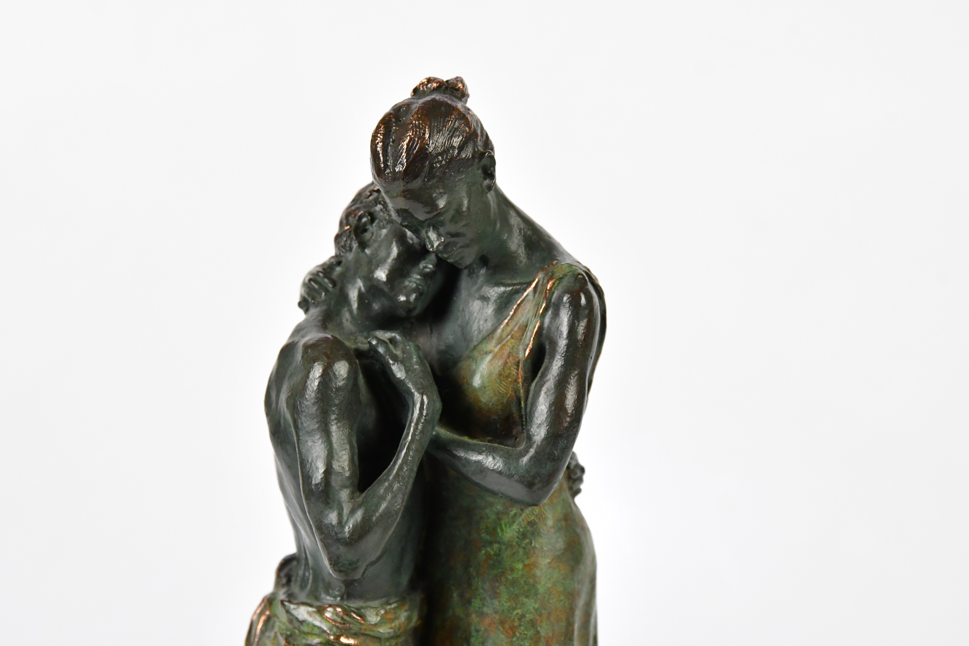 Lot 1547 - MICRO; a bronzed figure of couple, signed