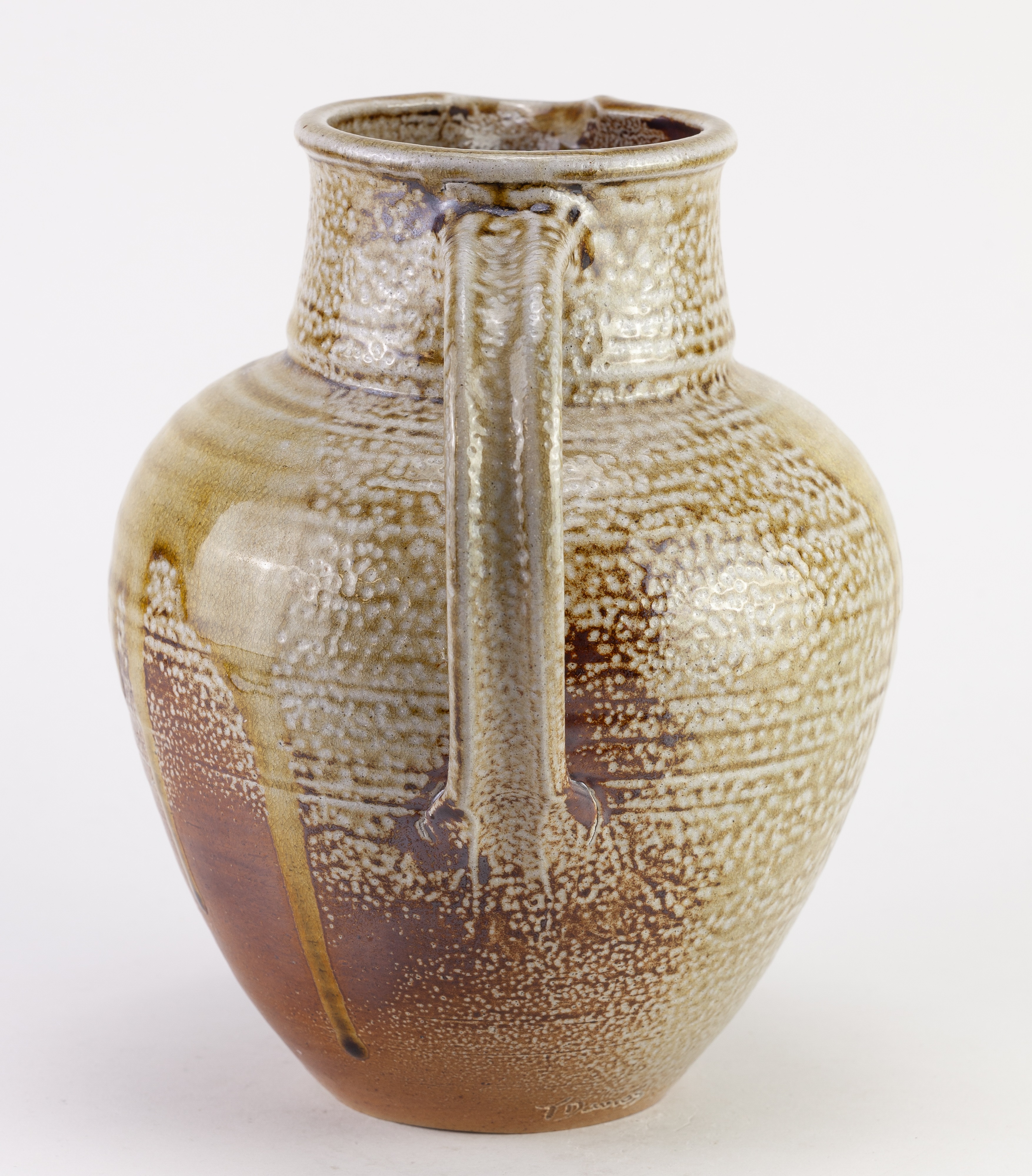 Lot 589 - TERRY DAVIES (born 1961); a salt glazed jug