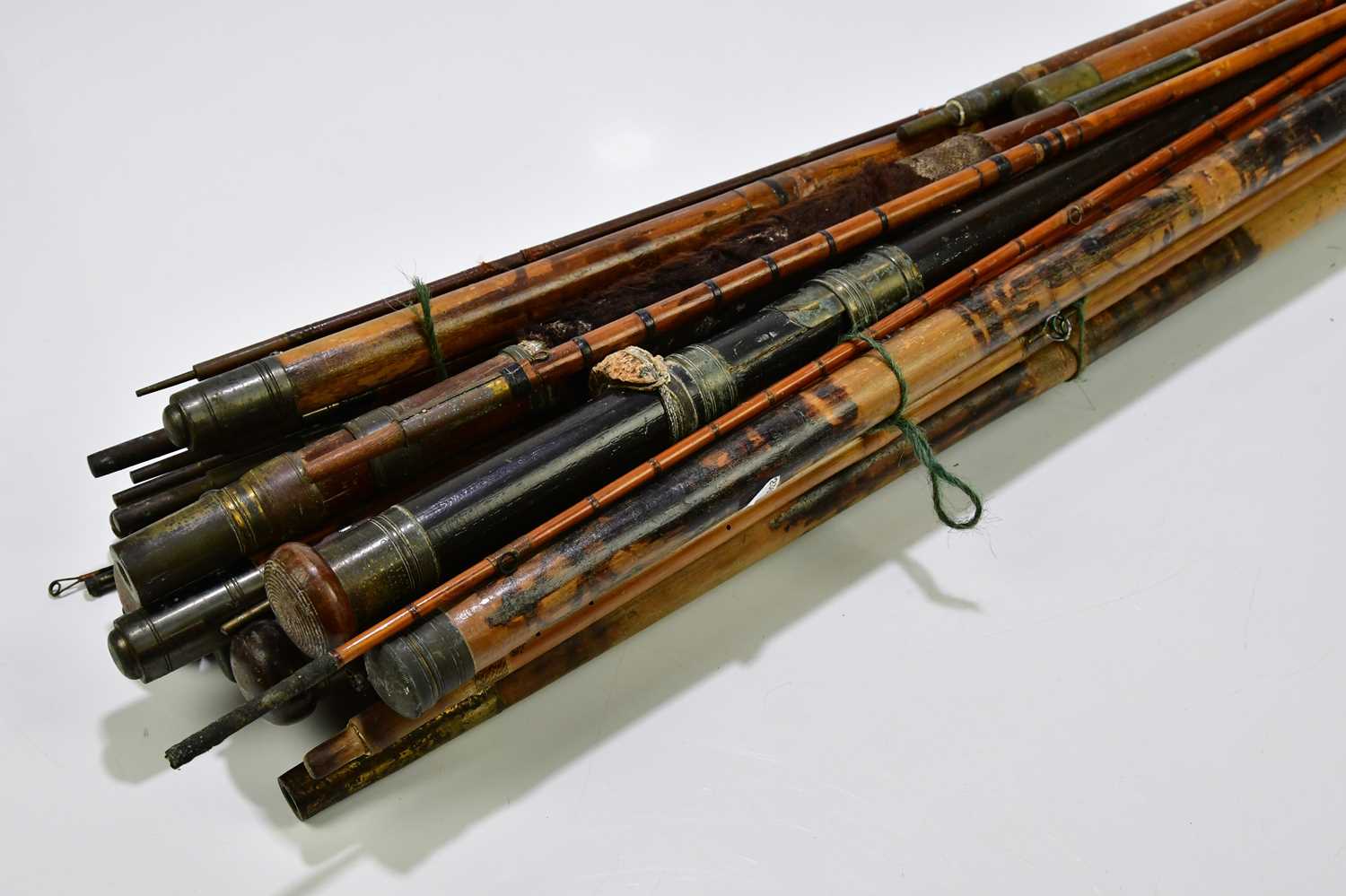 Lot 1385 - A collection of bamboo split cane fishing