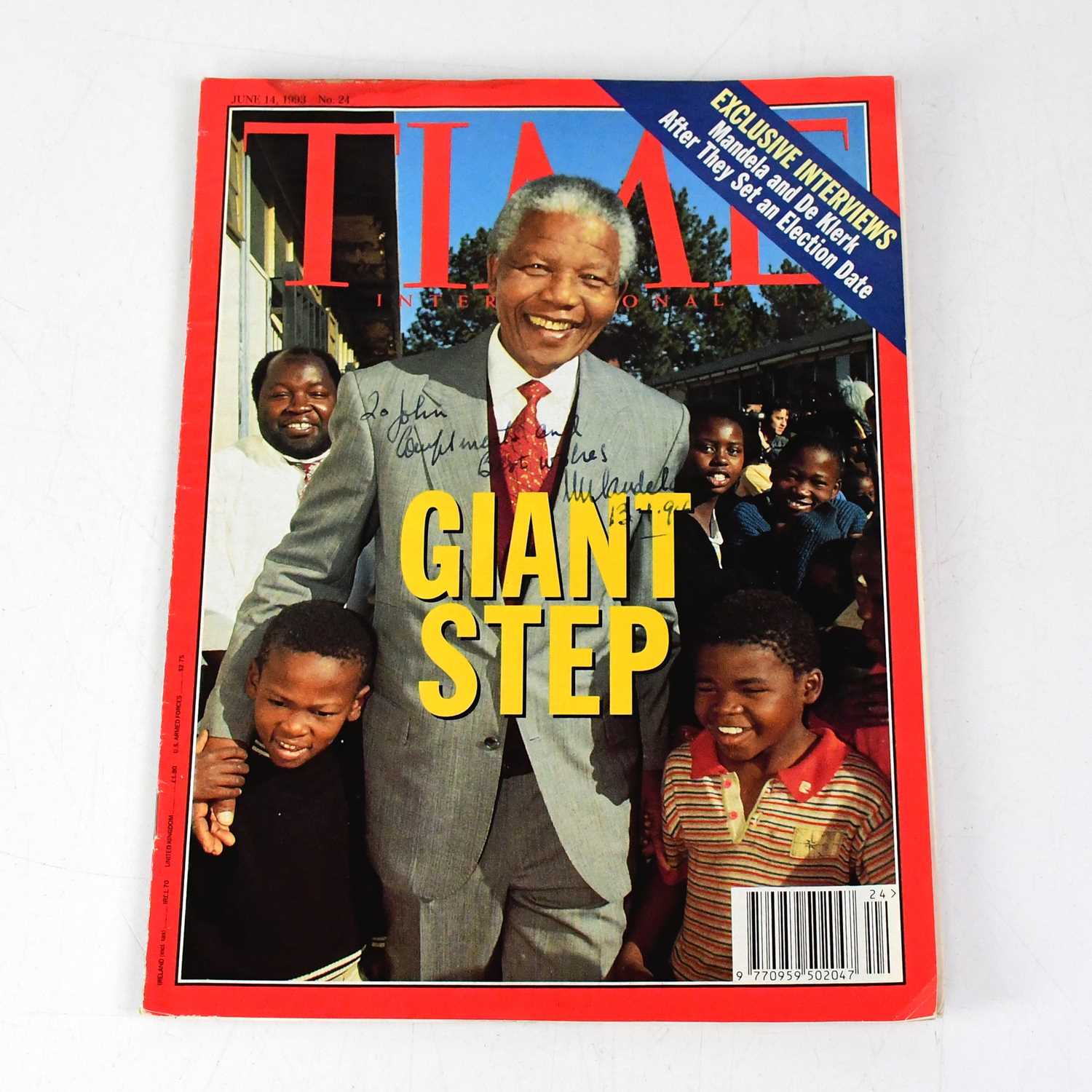 Lot 347 - NELSON MANDELA; a copy of 'Time' magazine