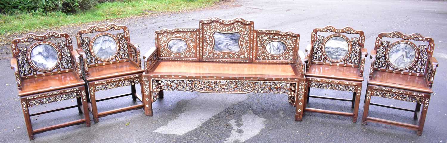 Lot 1003 - A good 19th century Chinese marble and