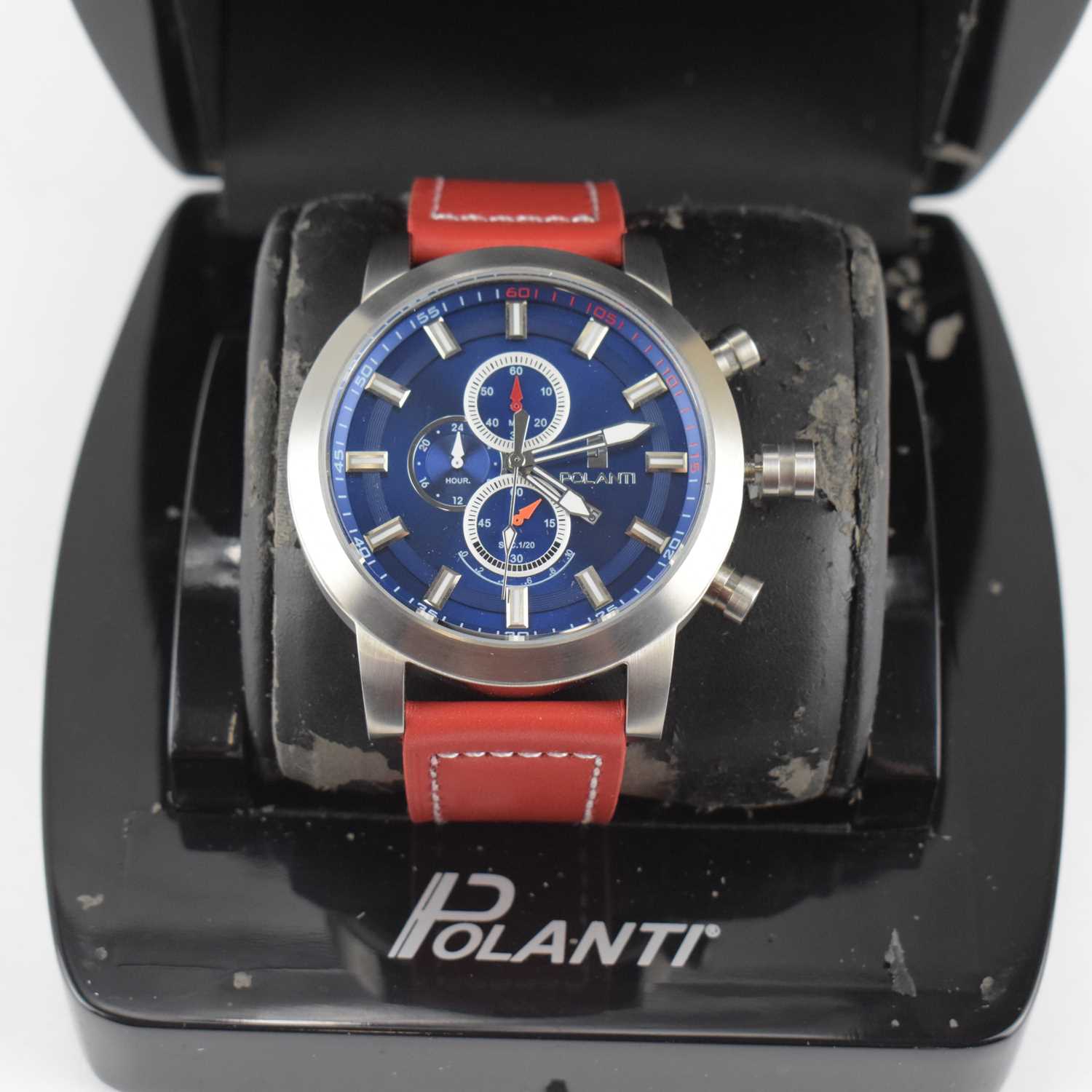 Lot 912 - POLANTI; an SS silver rogue wristwatch, with