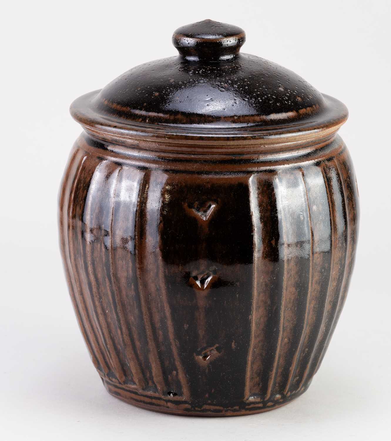 Lot 385 - MIKE DODD (born 1943); a fluted stoneware