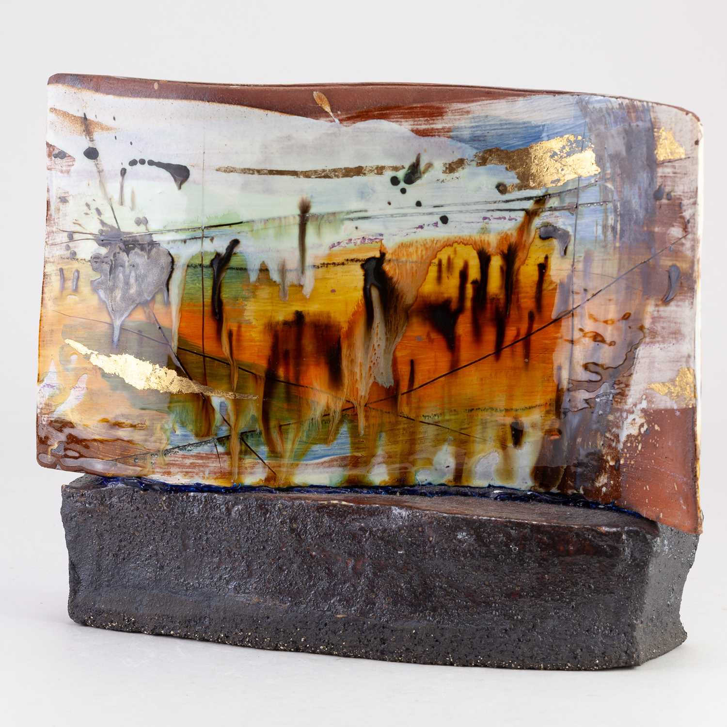 Lot 340 - KIRSTY MACRAE; a red earthenware curved