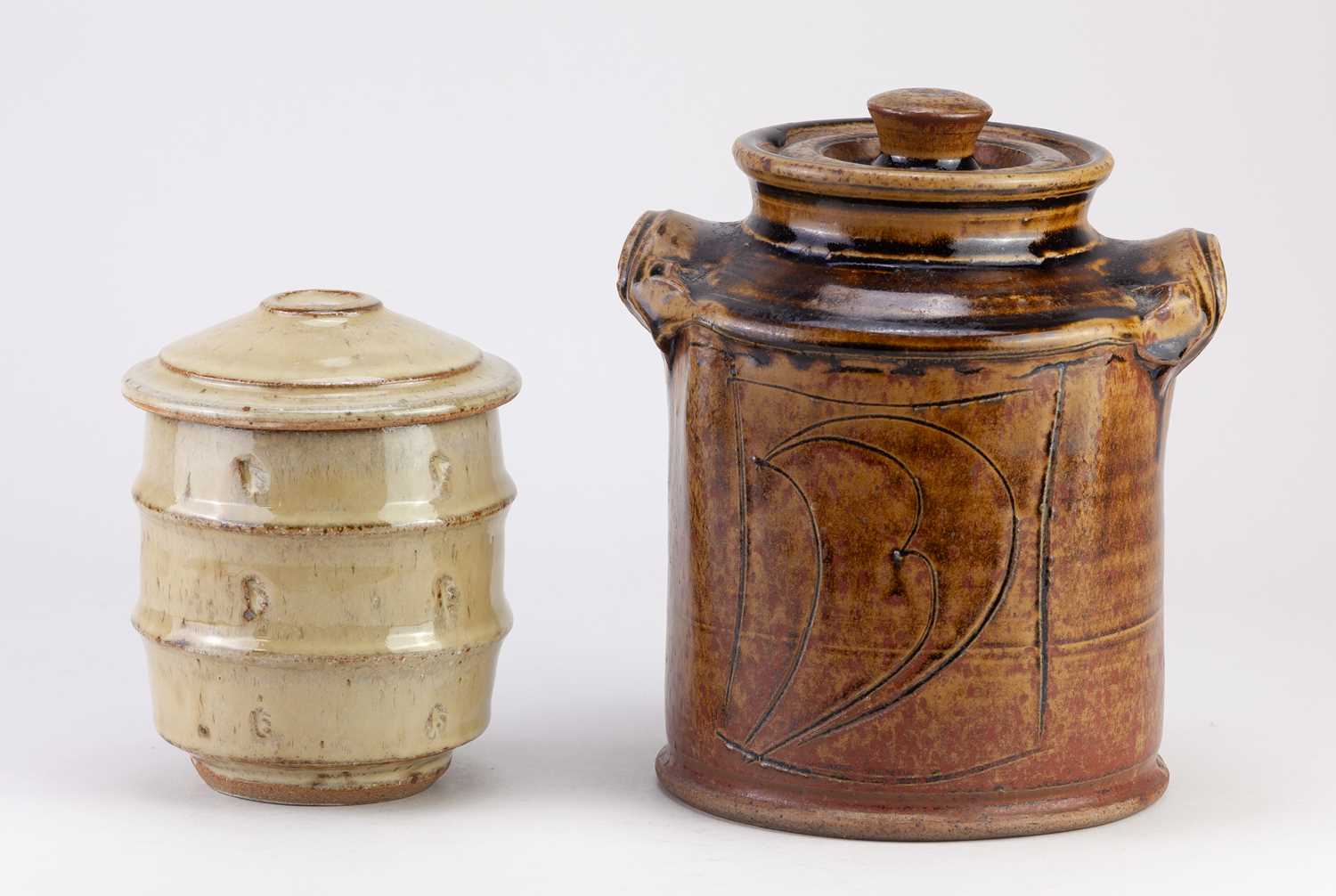 Lot 388 - MIKE DODD (born 1943); a ribbed stoneware