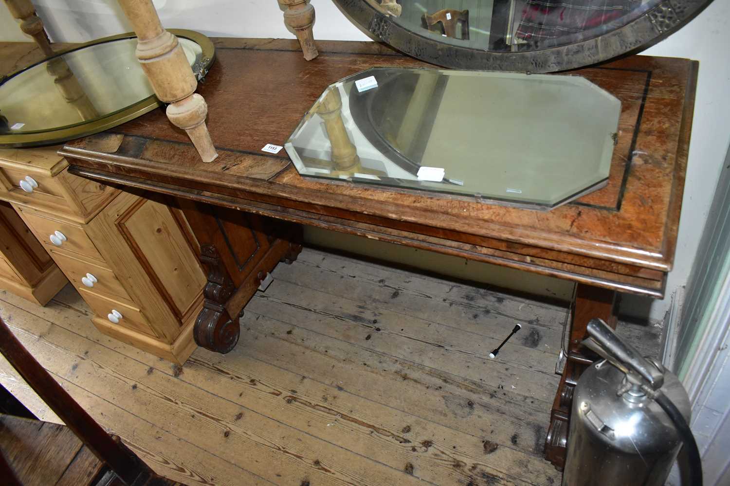 Lot 1153 - A 19th century inlaid oak rise-and-fall