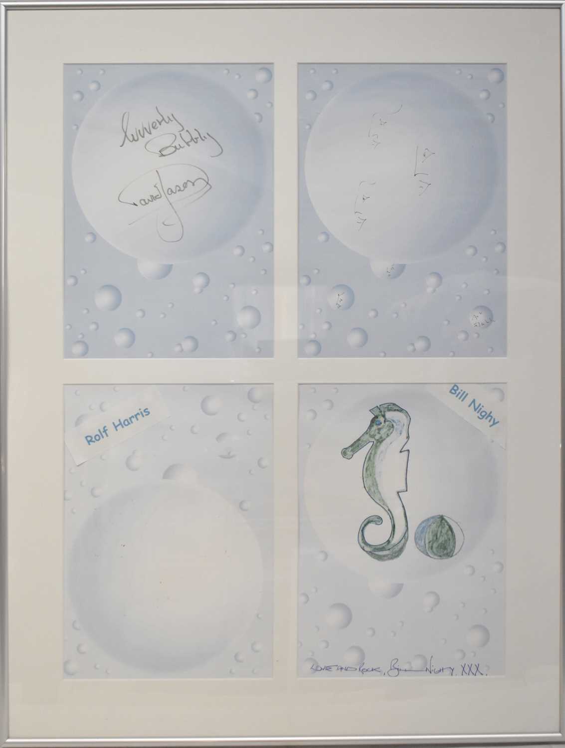 Lot 315 - A framed print bearing signatures of Bill