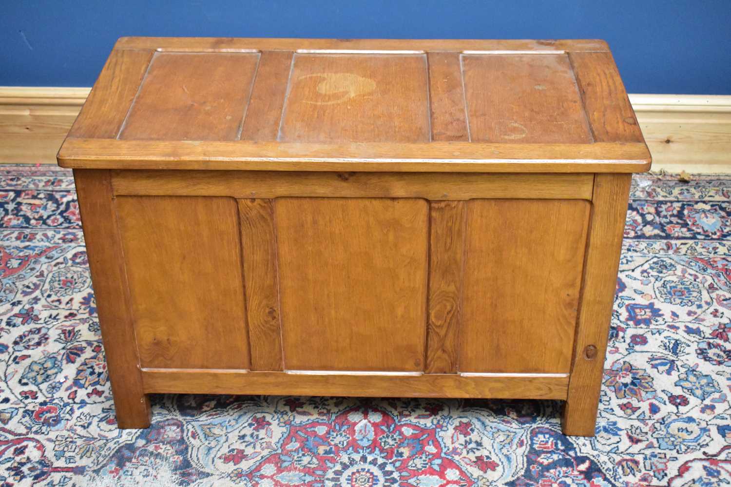 Lot 2595 - ALAN GRAINGER; a light oak coffer, 60 x 49