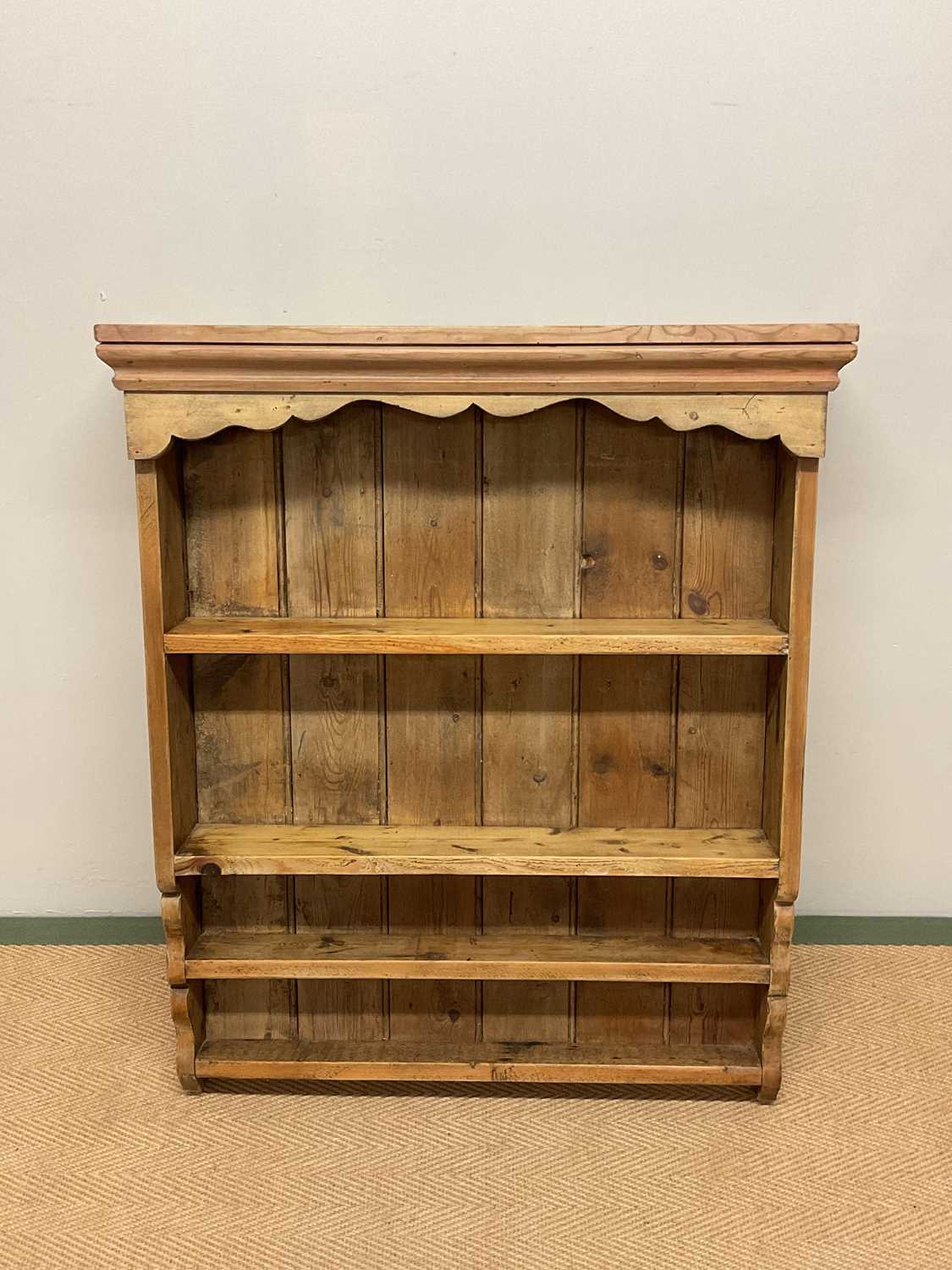 Lot 771 - Pine wall shelves, height 93cm, width 76cm