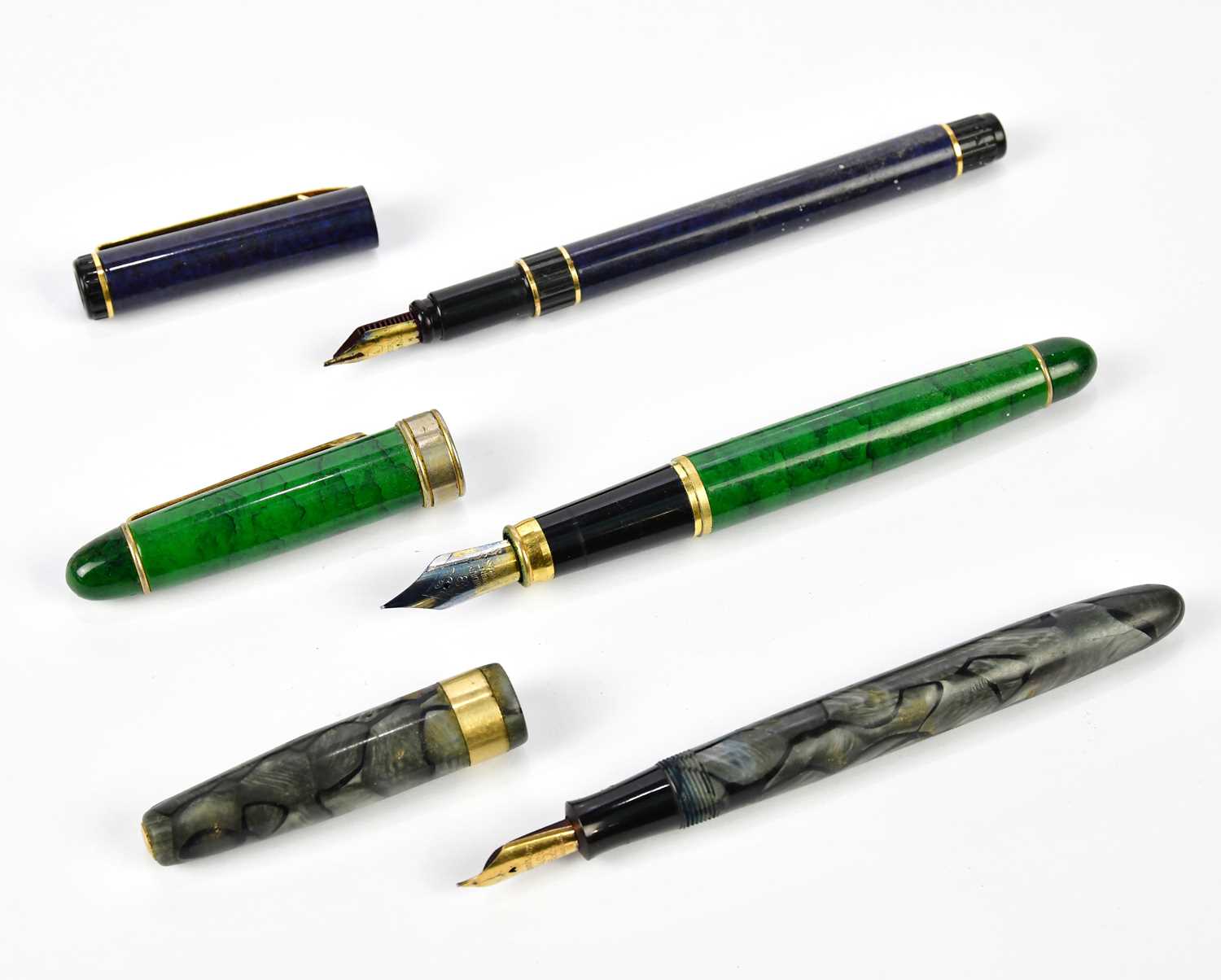 Lot 5090 - A group of three fountain pens, comprising