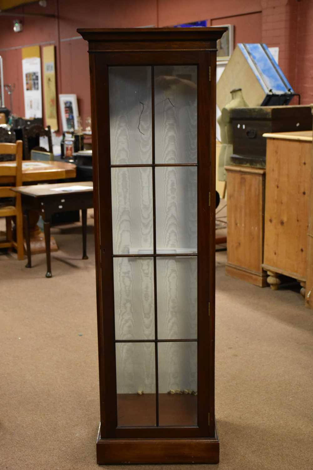 Lot 135 - A reproduction mahogany display cabinet,