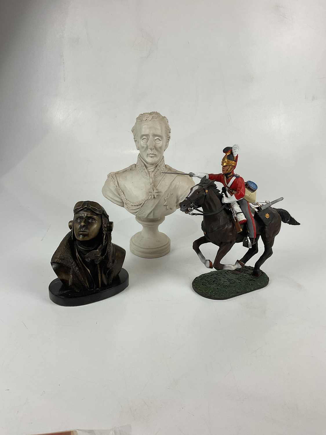 Lot 375 - A modern bronze bust of a RAF spitfire pilot,