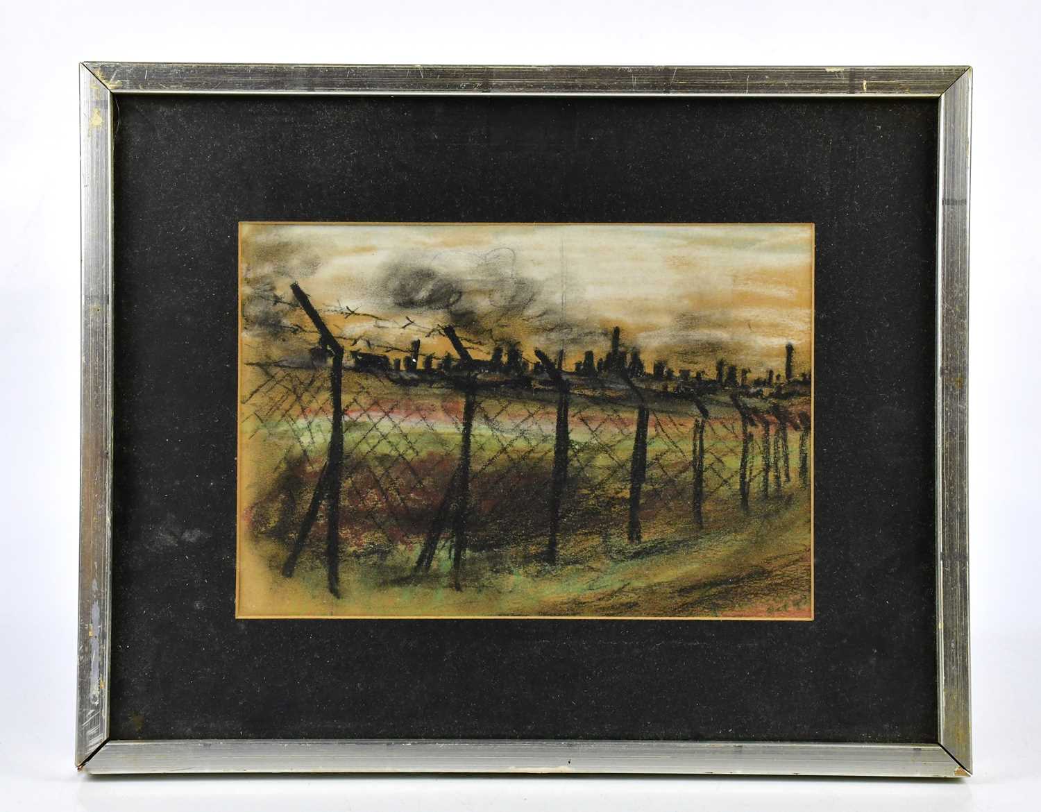 Lot 298 - JACK SIMCOCK (1929-2012); pastel, fence with