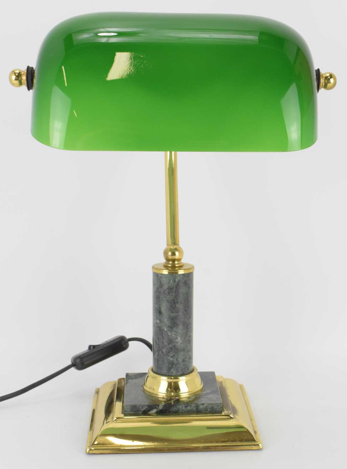 Lot 105 - A modern reproduction desk lamp with green