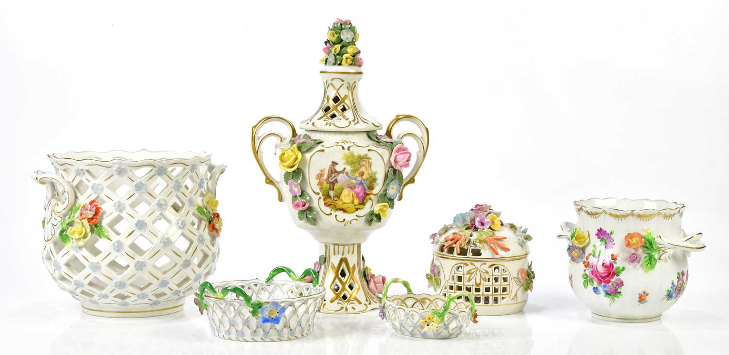 Lot 2067 - DRESDEN; six pieces to include three