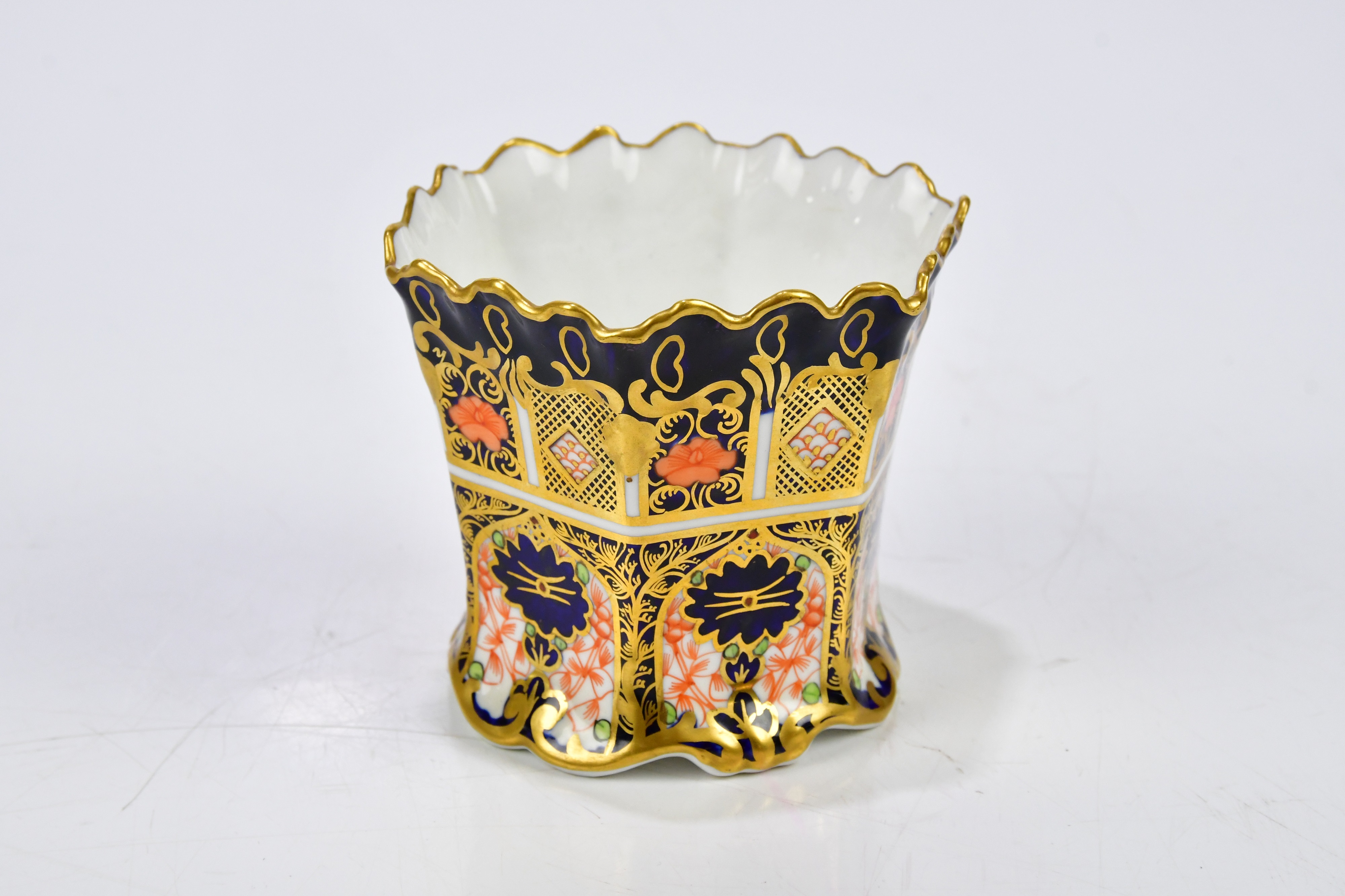 Lot 2076 - ROYAL CROWN DERBY; a hexagonal vase in the