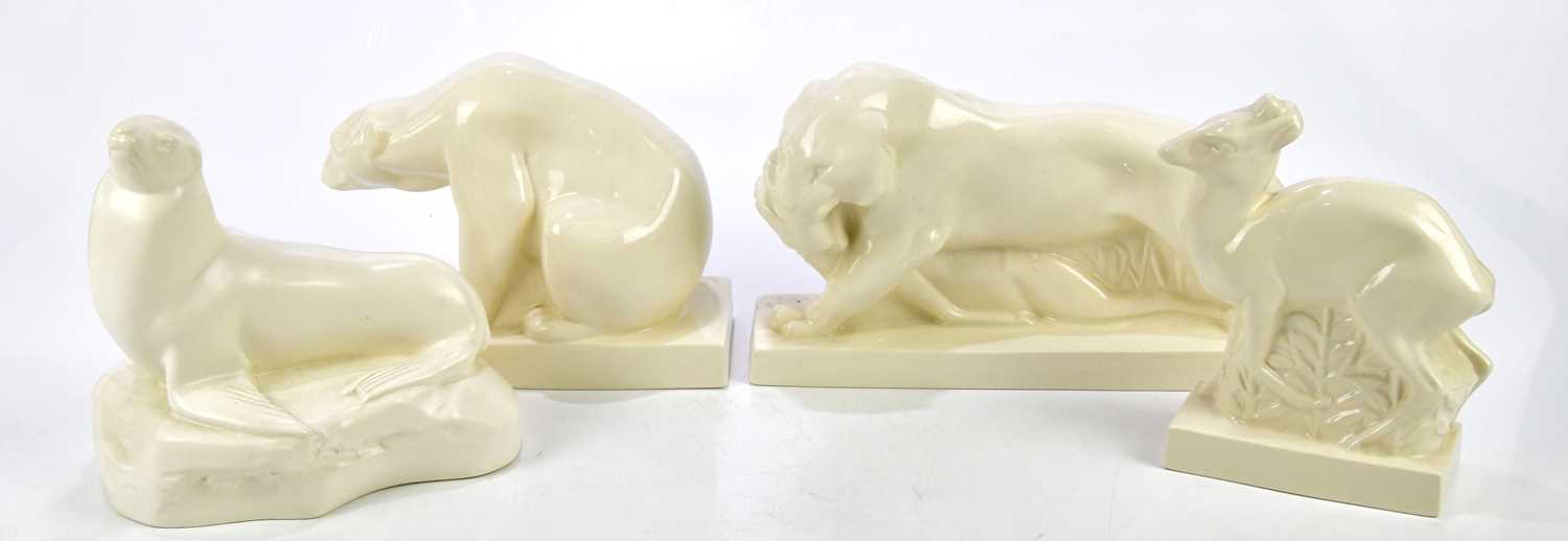 Lot 2167 - JOHN SKEAPING FOR WEDGWOOD; a straw glazed