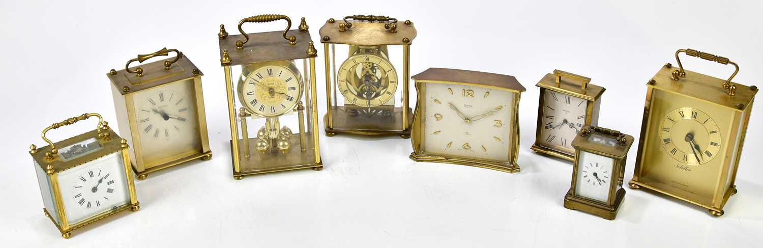 Lot 2322 - A group of eight modern carriage clocks,