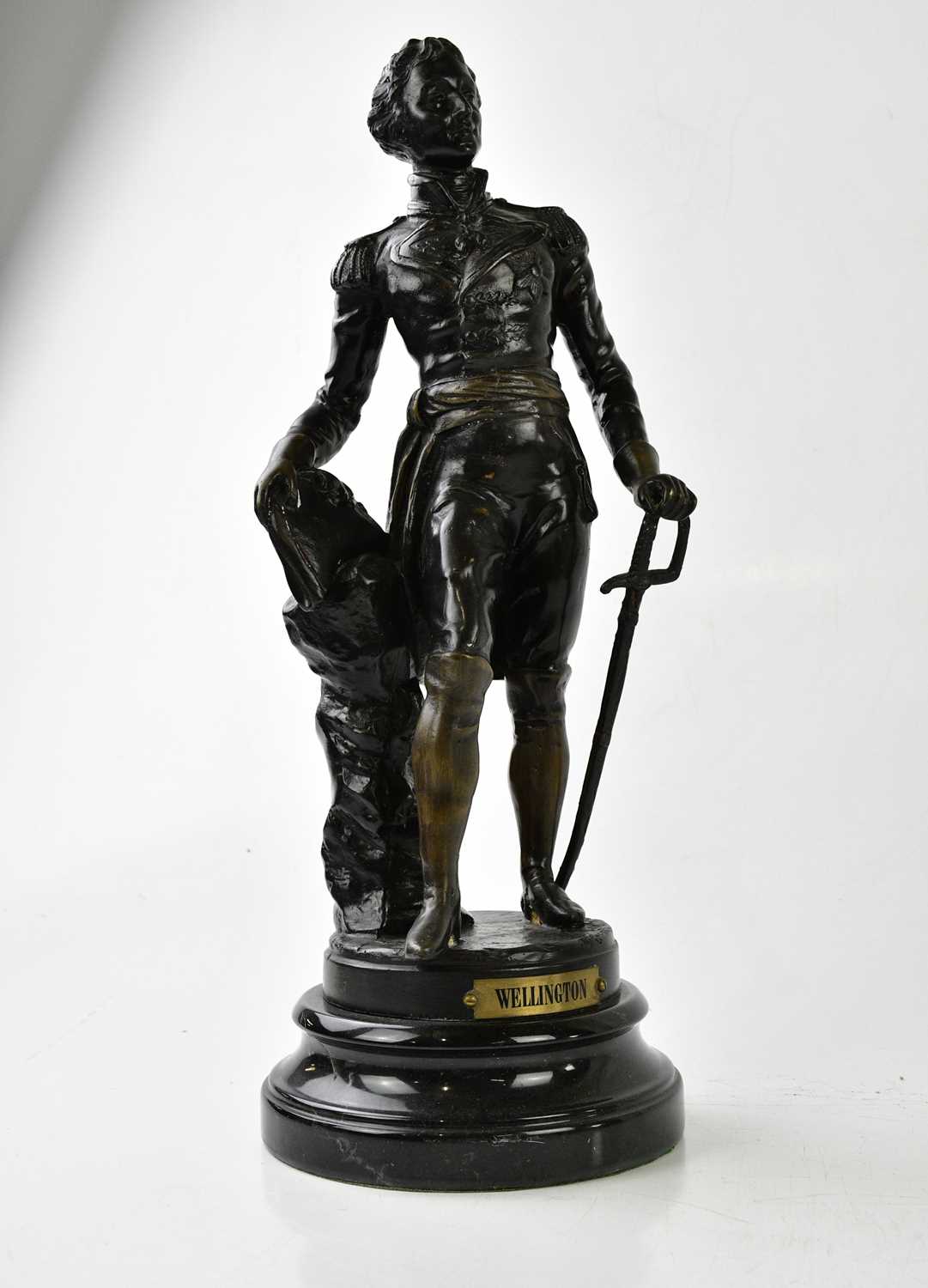 Lot 5153 - A reproduction bronzed figure of Wellington