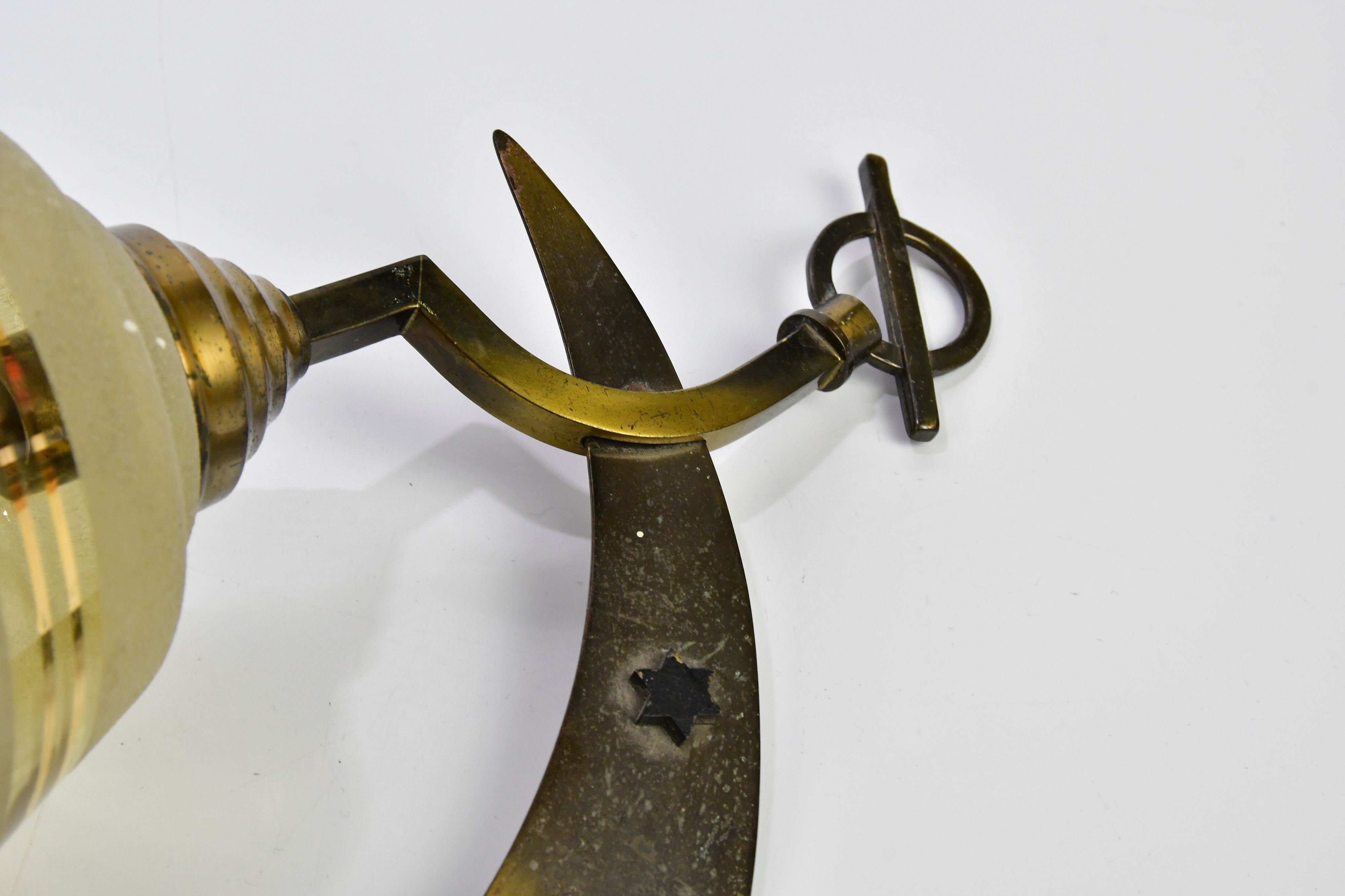 Lot 1618 - A 1950s hanging crescent moon ceiling lamp