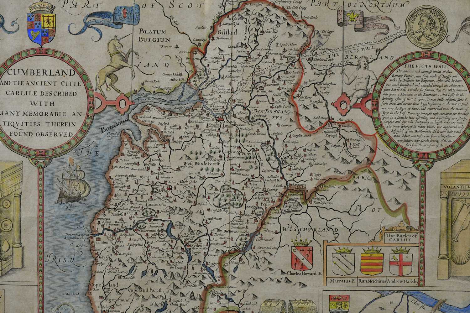 Lot 475 - A 17th century map of Cumberland and the
