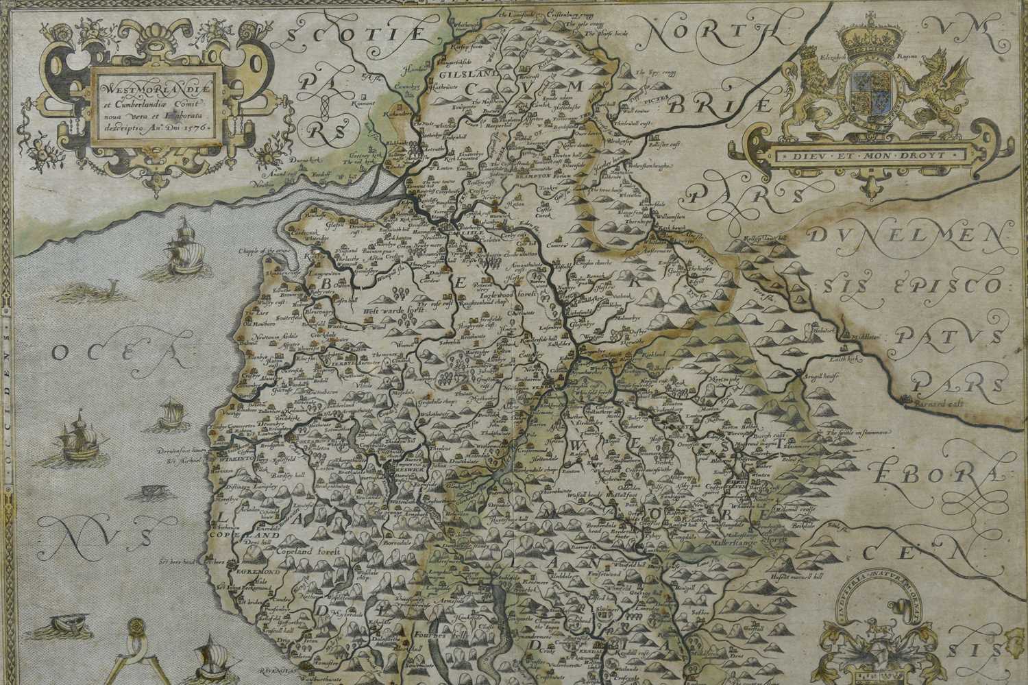 Lot 477 - CHRISTOPHER SAXTON; a 16th century map of