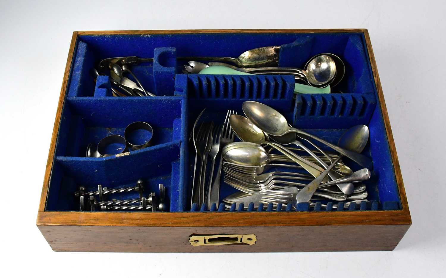 Lot 651 - A 1930s oak canteen of cutlery, part