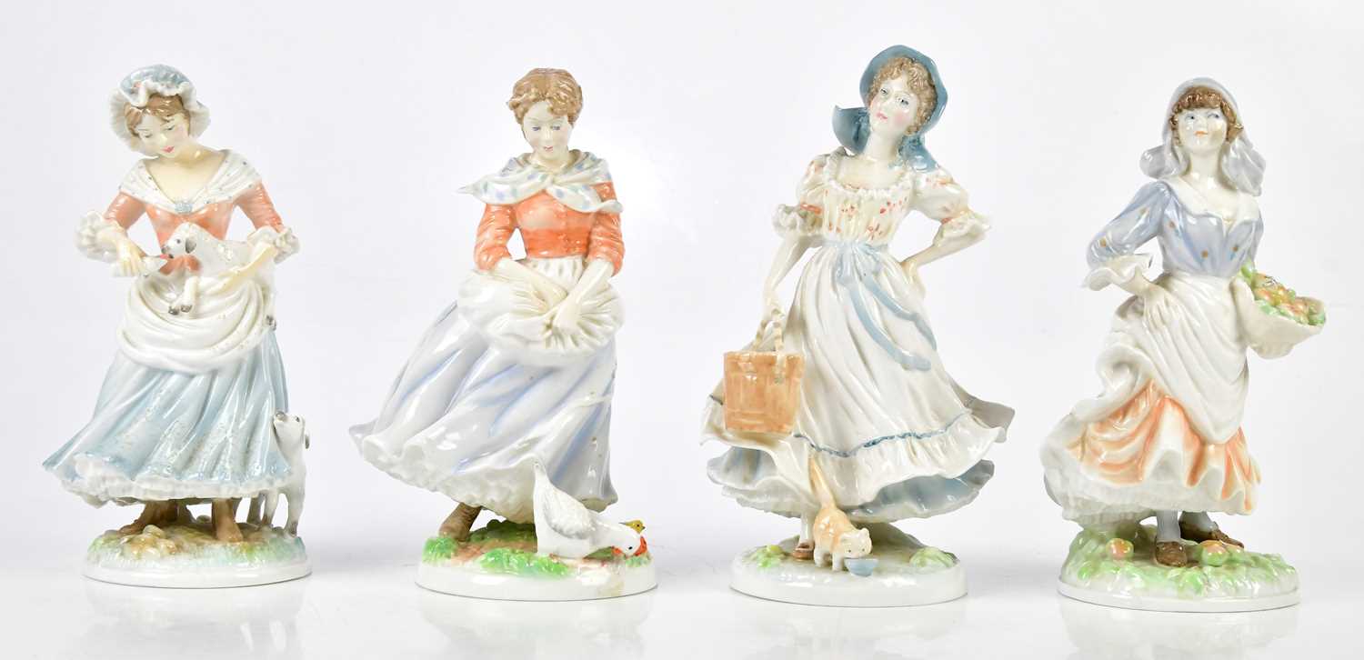 Lot 5385 - ROYAL WORCESTER; four ceramic figures