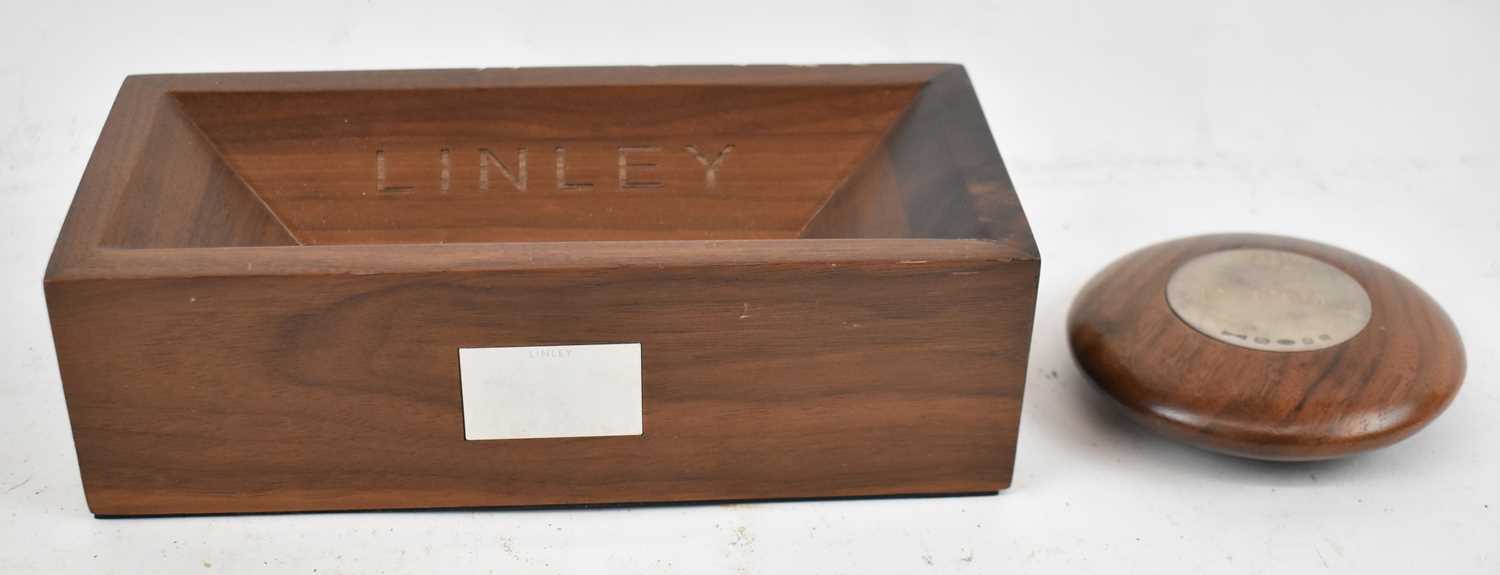 Lot 353 - DAVID LINLEY; a carved walnut weighted model