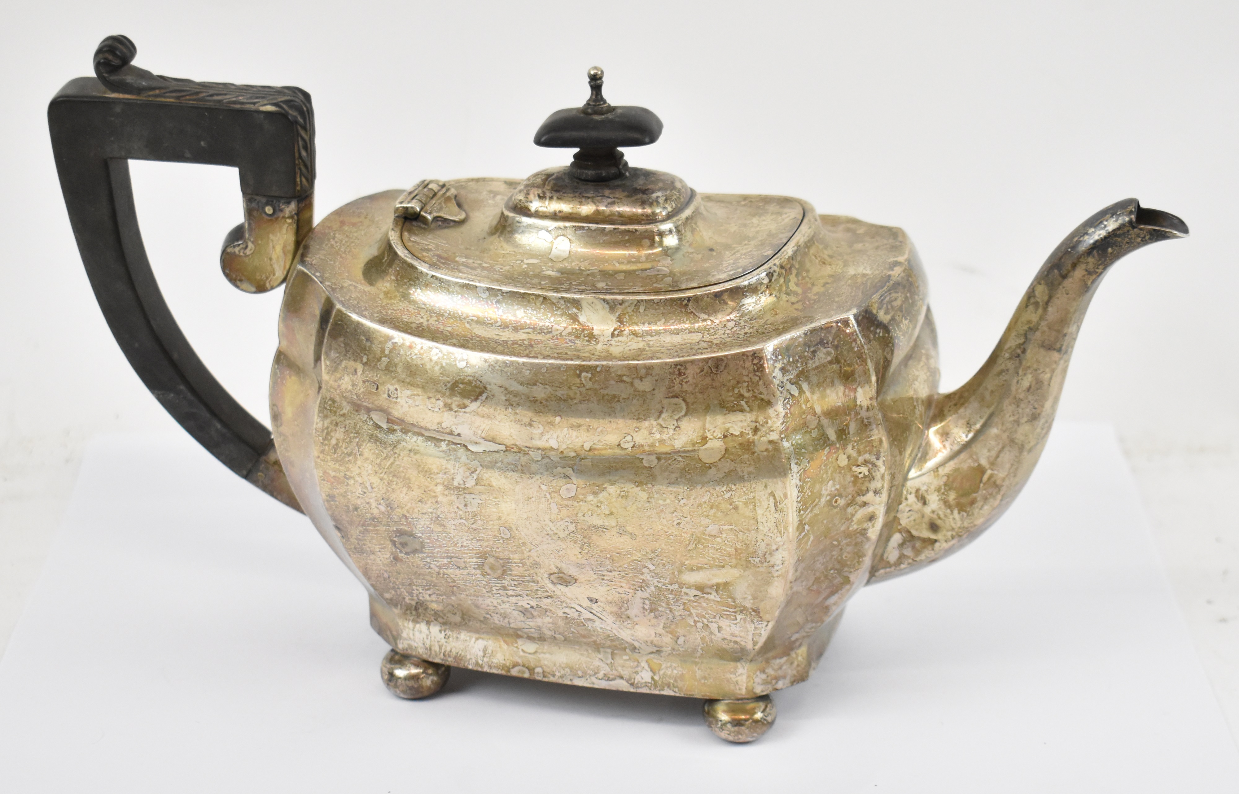 Lot 711 - BERT GORDON; a silver teapot, hallmarked for