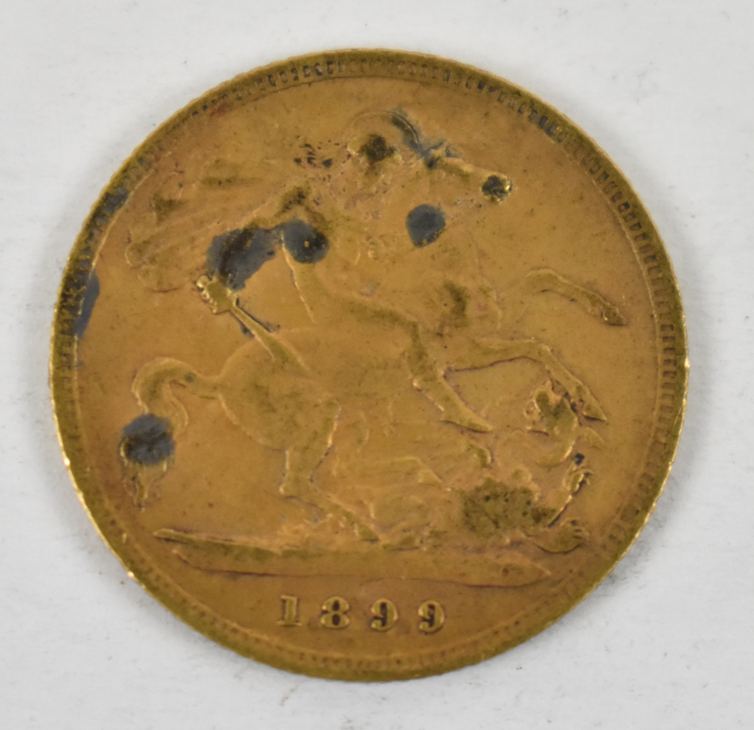 Lot 843 - A Victorian 1899 half sovereign, old head.