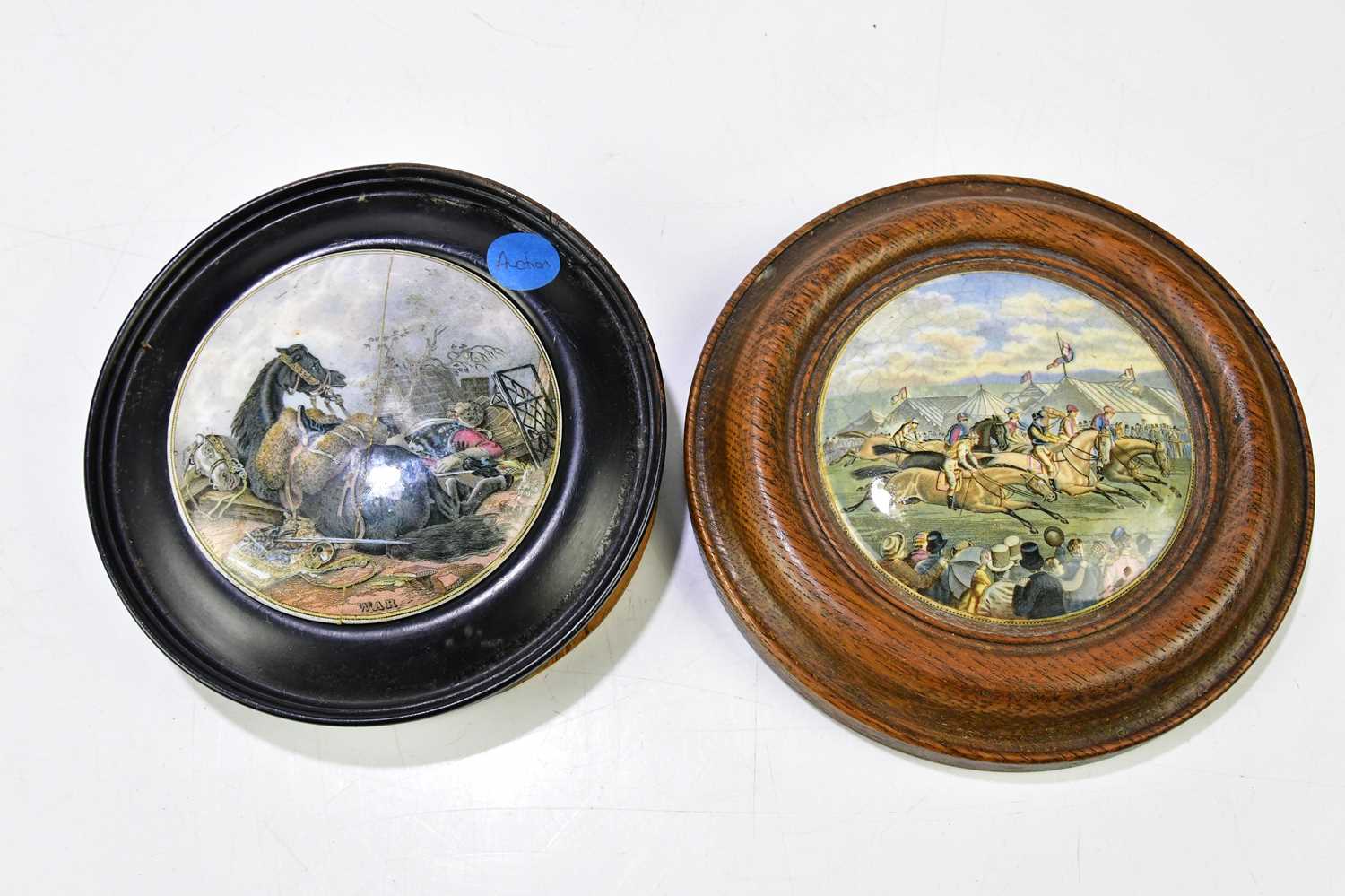 Lot 2083 - F.R. PRATTWARE; five Prattware pot lids, to